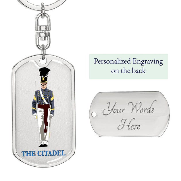 The Citadel, Cadet Inspired Engravable Keychain | Big Red Palmetto Store